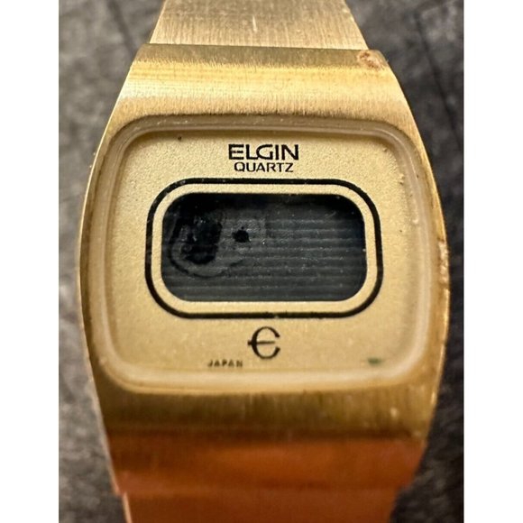 Elgin | Accessories | Vintage Elgin Digital Watch Gold Tone Not Tested ...